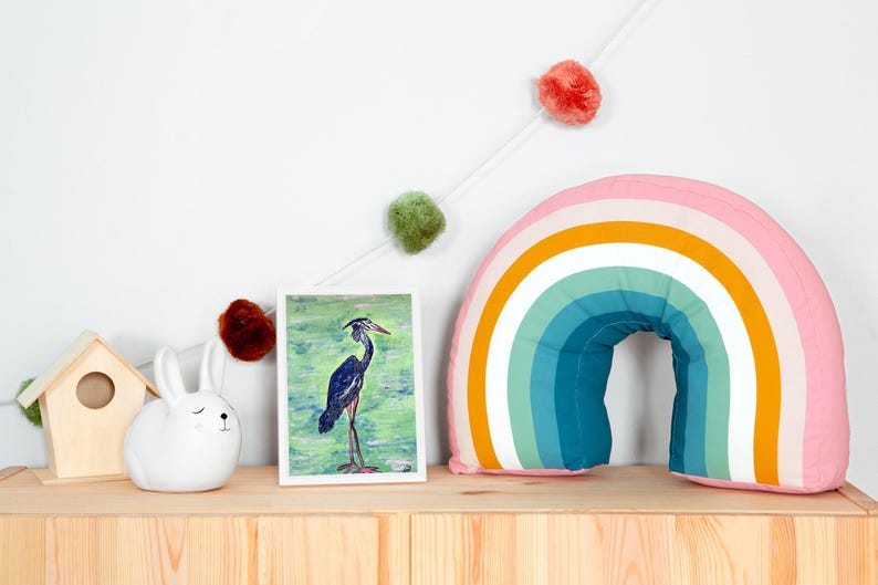 Quirky Bird: Blue Heron - Digital Art - Etsy