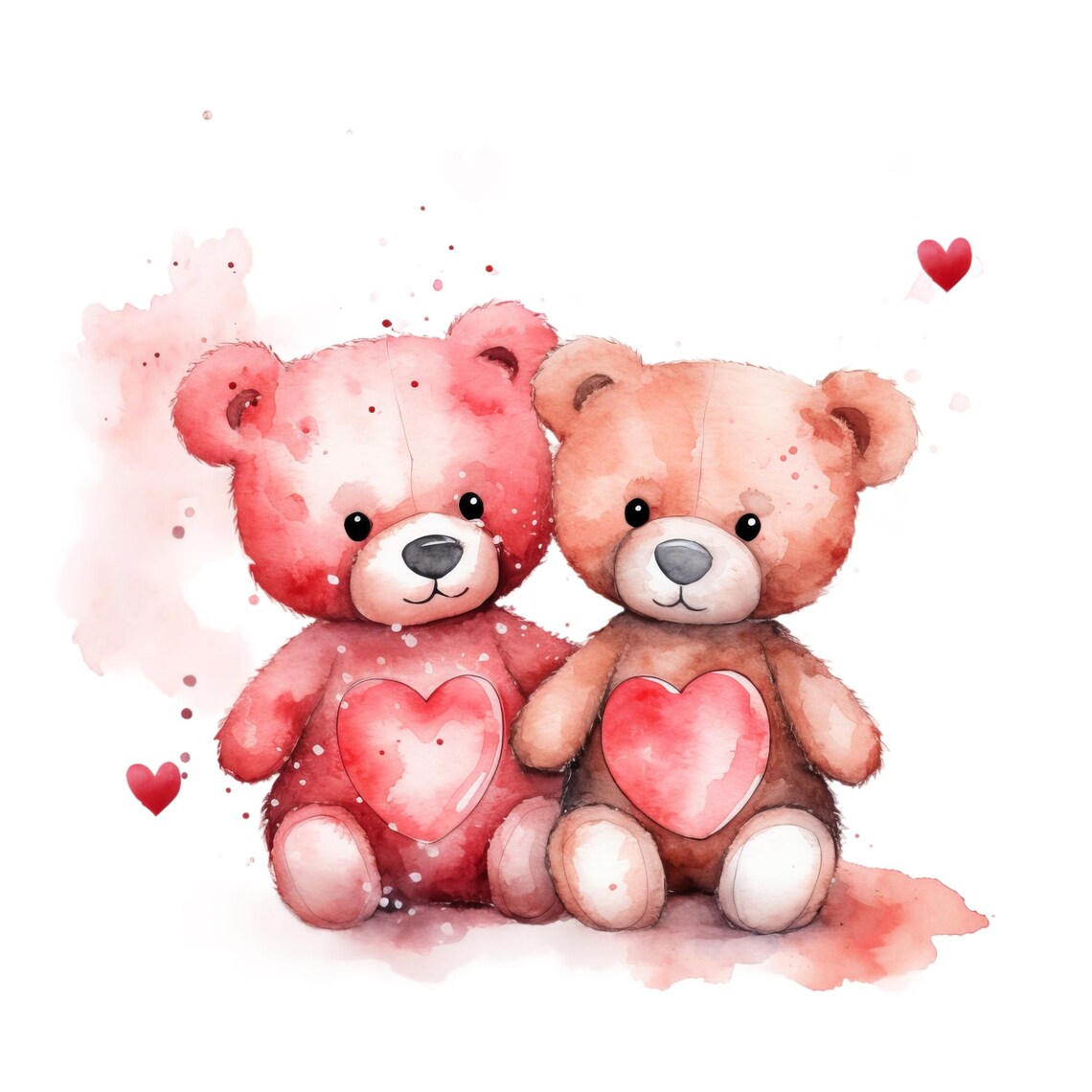 Valentines Day Teddy Bears Clipart Set, Sweet Valentine PNG, Love ...