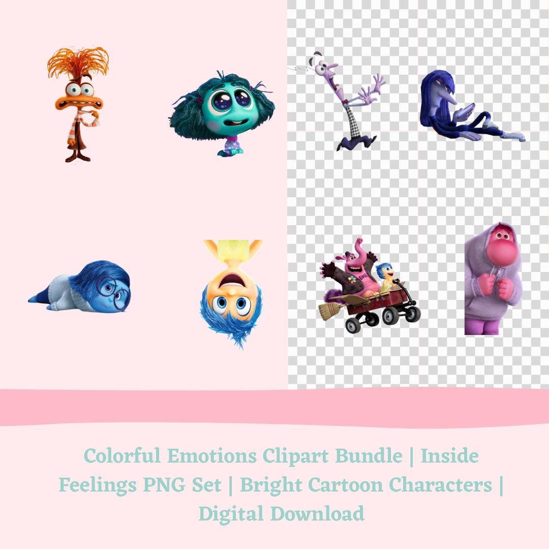 30 Colorful Emotions 2 Clipart Bundle | Inside Feelings 2 PNG Set ...