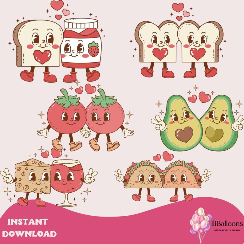 20 Files Retro Valentines Cartoon - Etsy