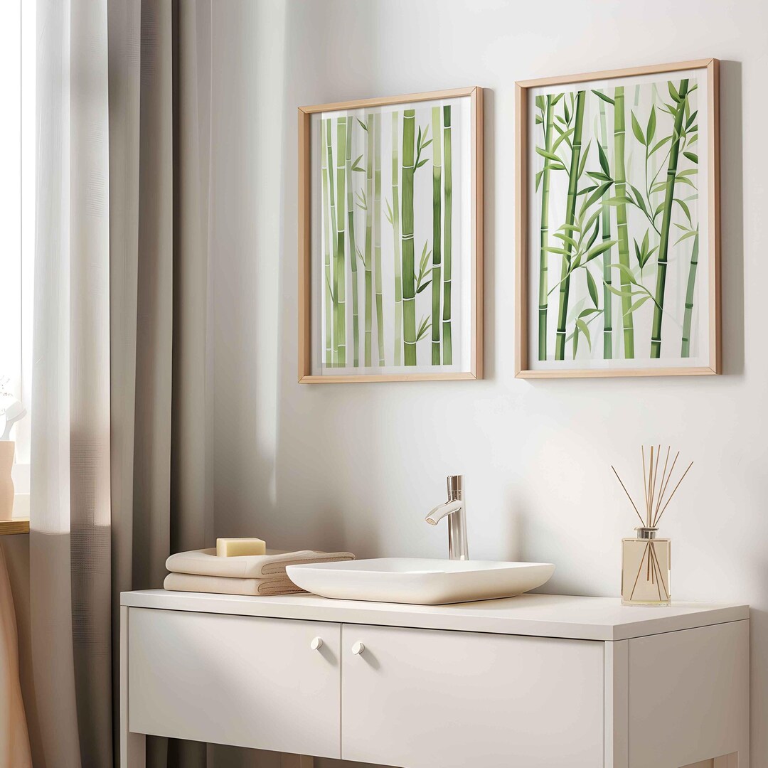 2 Bamboo Art Print, Bamboo Wall Art, Bamboo Print, Botanical Art Print ...