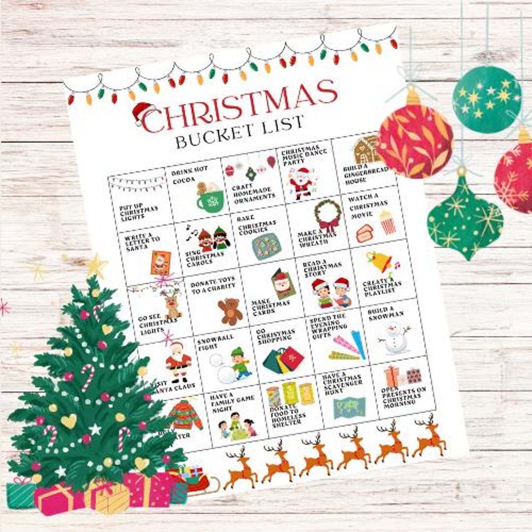 Printable Christmas Bucket List for Kids - Holiday Fun Activities - Etsy