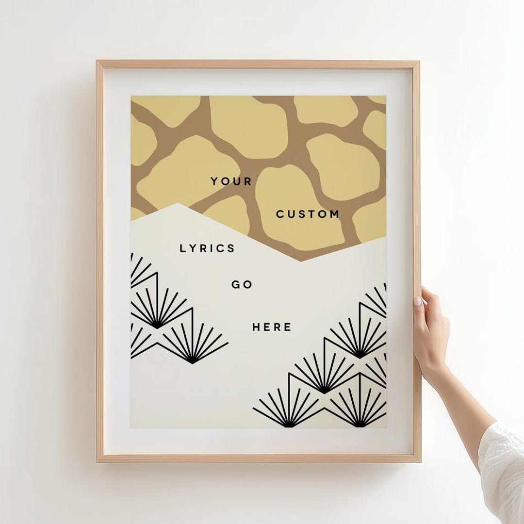 Custom Song Lyric Art Print, Personalized Music Quote Poster, Western ...