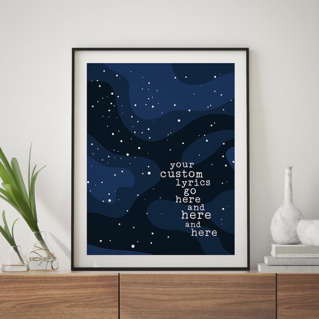 Custom Song Lyric Wall Art Print - Personalized Music Quote Abstract ...