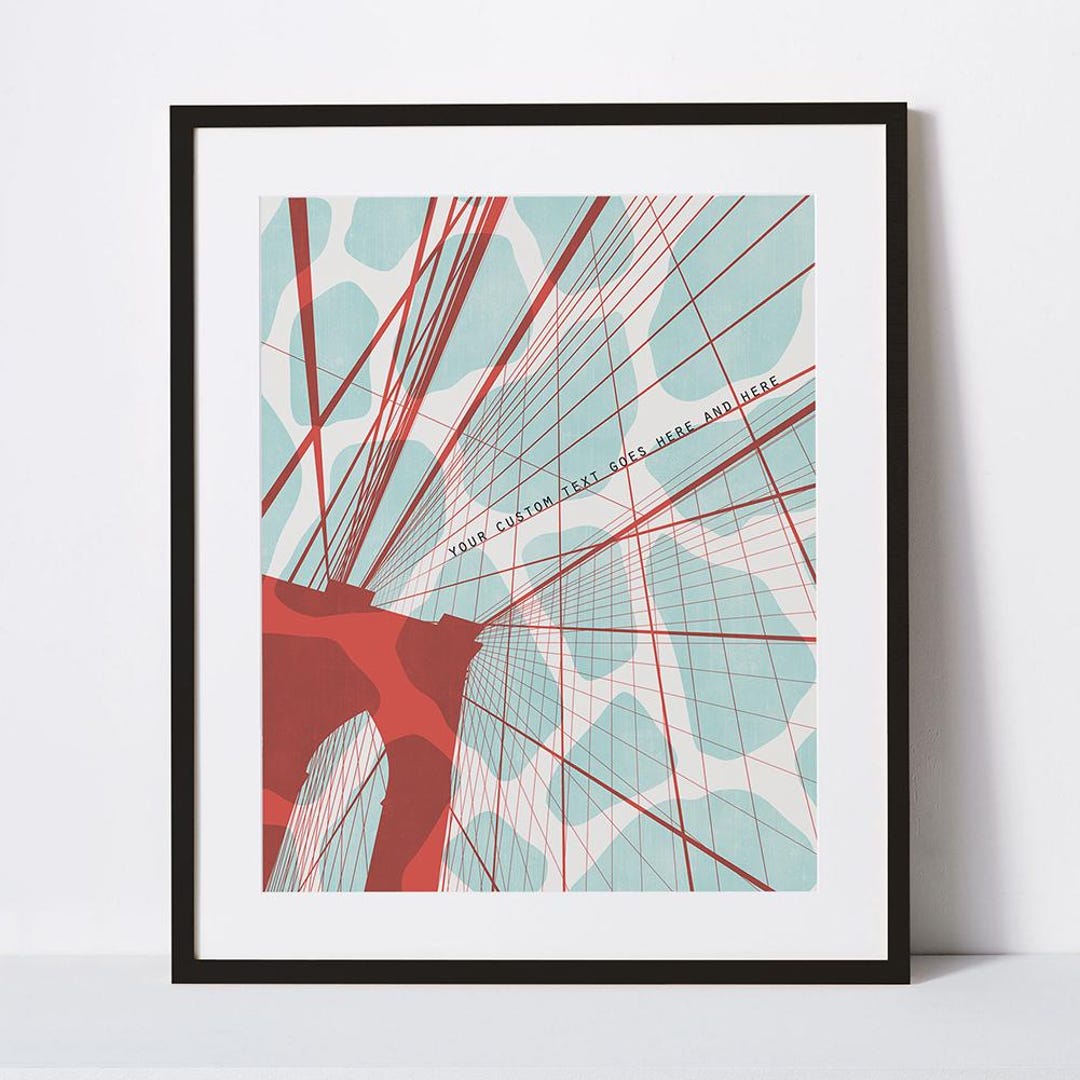 Custom Brooklyn Bridge Song Lyric Art Print, Abstract NYC Artwork ...