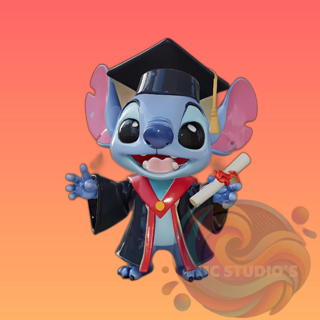 3D Printed Stitch Graduation - Lilo and Stitch - Stitch in Graduation ...