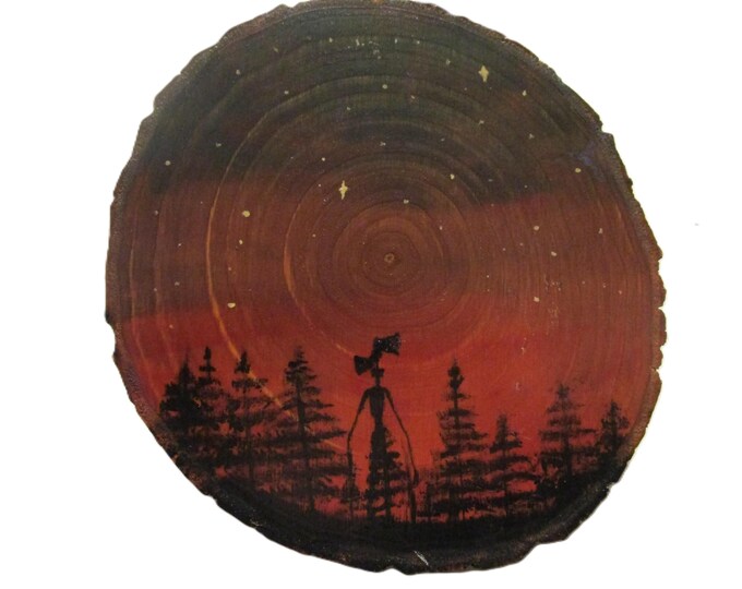 Siren Head Night Sky Wood Round - Etsy
