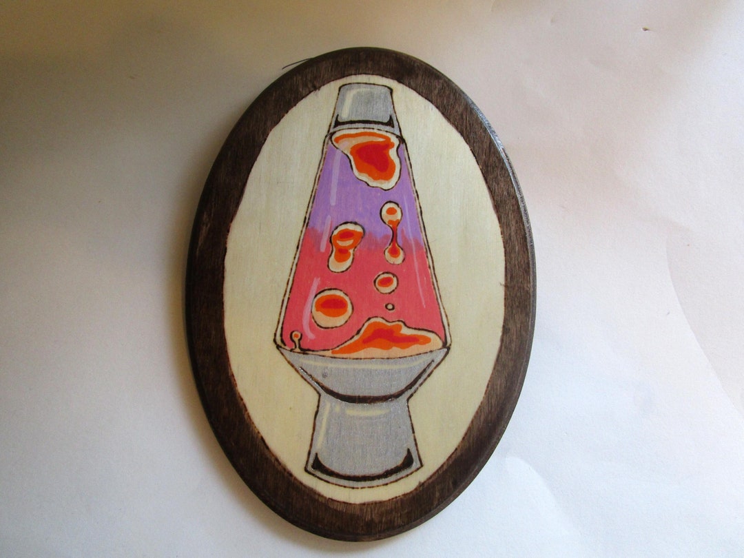 Lava Lamp Wall Plaque Hand Wood Burned and Painted - Etsy