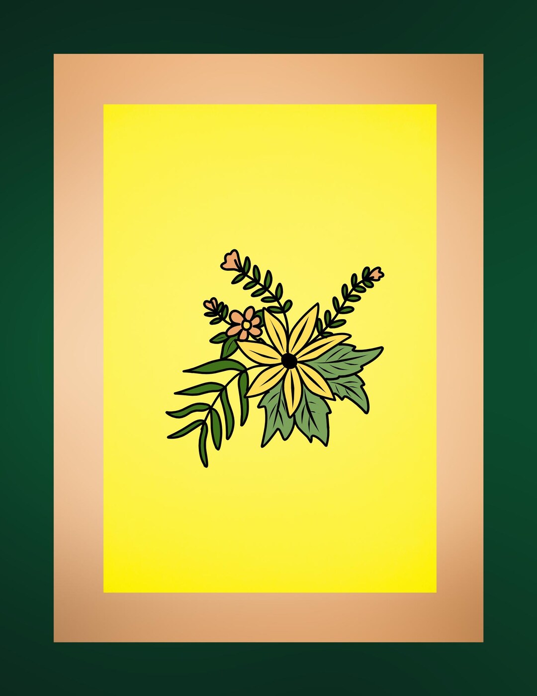 Springtime Flower Sprigs Wall Decoration, Wall Decor for Living Room ...