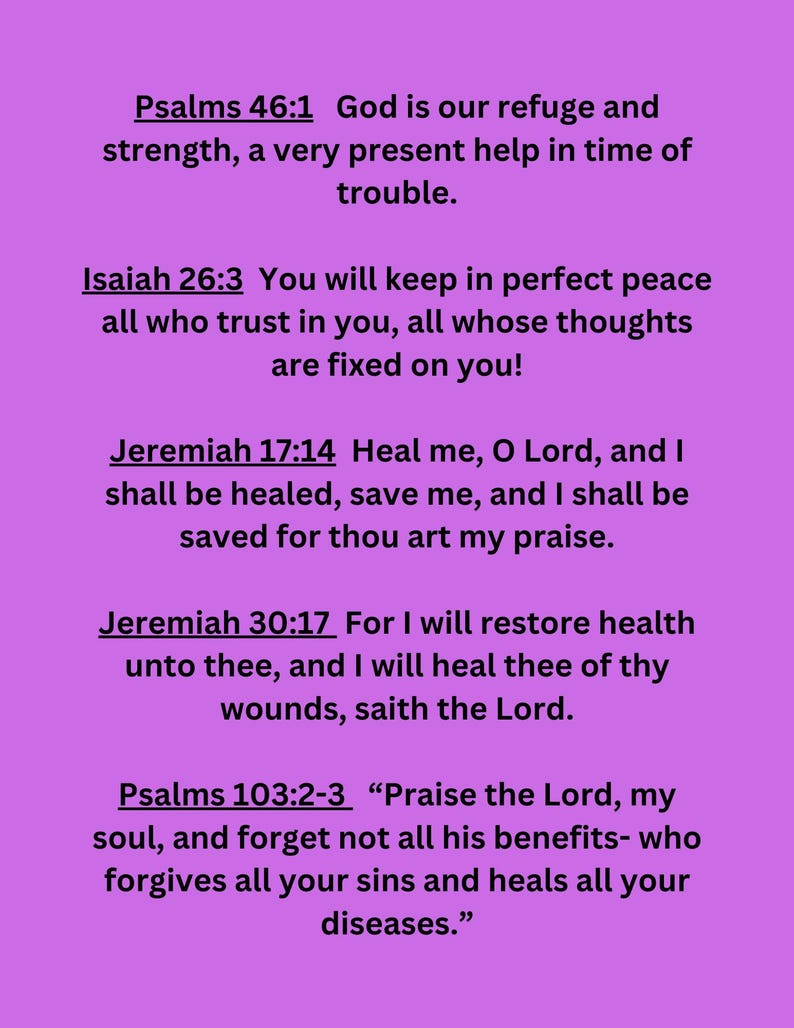 Healing Bible Verses Wall Art: Christian Scripture Print (digital ...