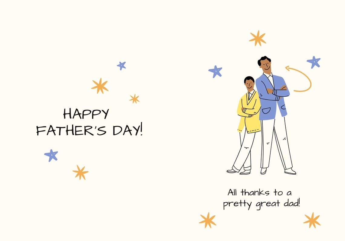 Printable Father's Day Card Instant Download, Pretty Great Dad Card for ...