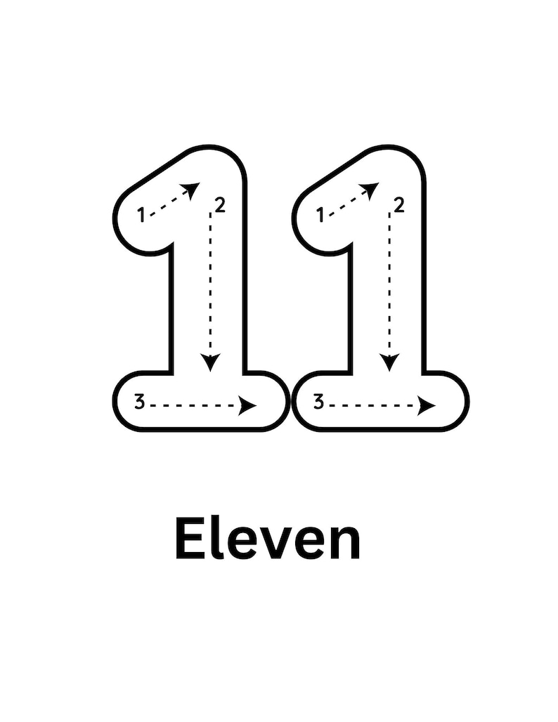 Traceable Numbers 11-20 With Spelling, Number Tracing Printable for ...