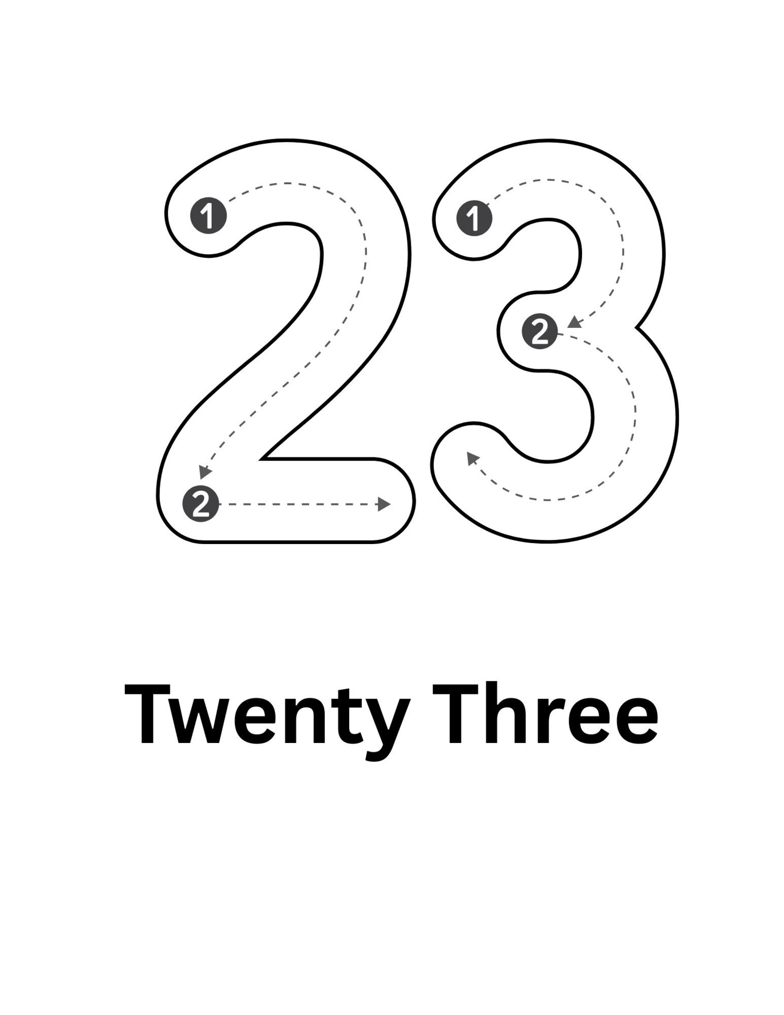Number Tracing 21-30 Worksheets: Preschool Early Learning (printable ...