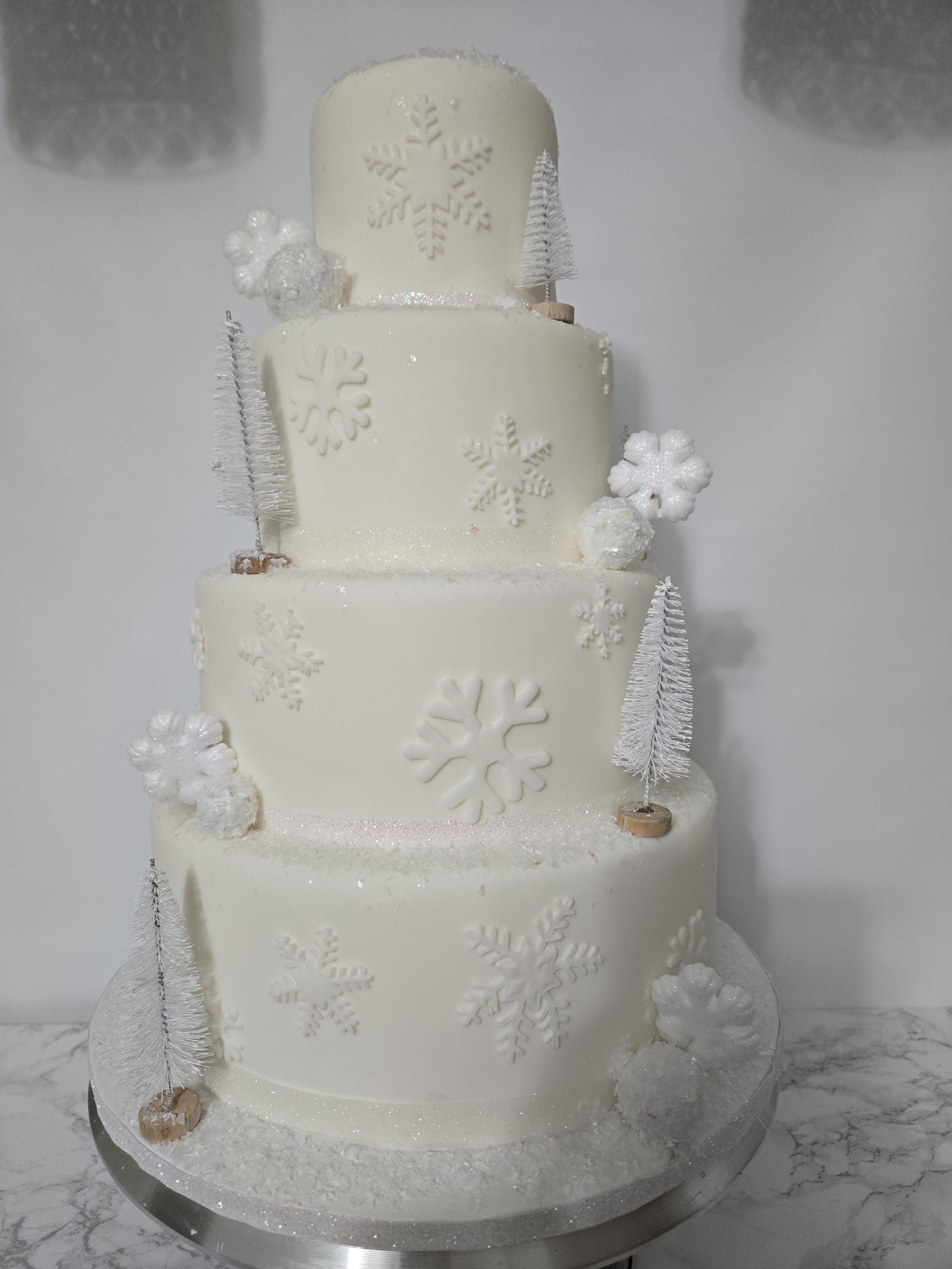 Fake Cake, Dummy Cake, 4 Tier Fondant Cake Winter Wonderland Cake - Etsy