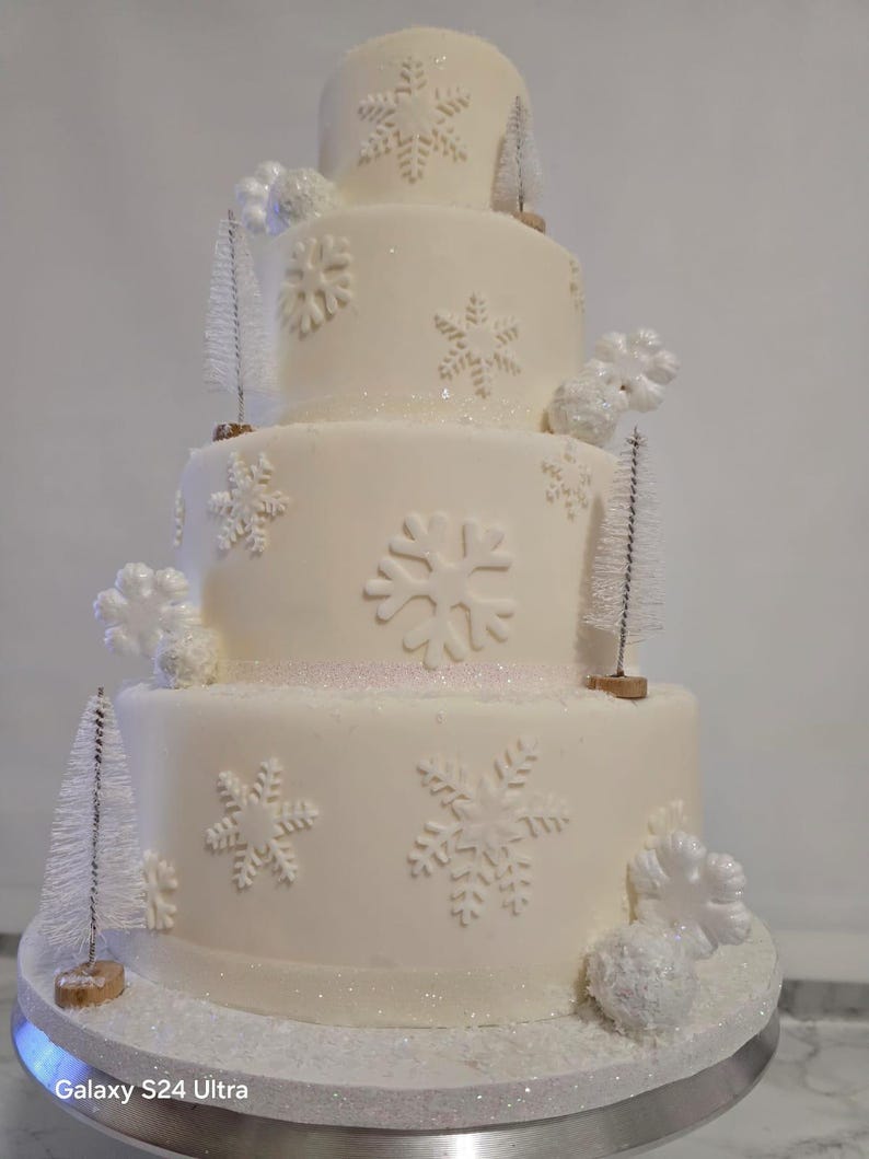 Fake Cake, Dummy Cake, 4 Tier Fondant Cake Winter Wonderland Cake - Etsy