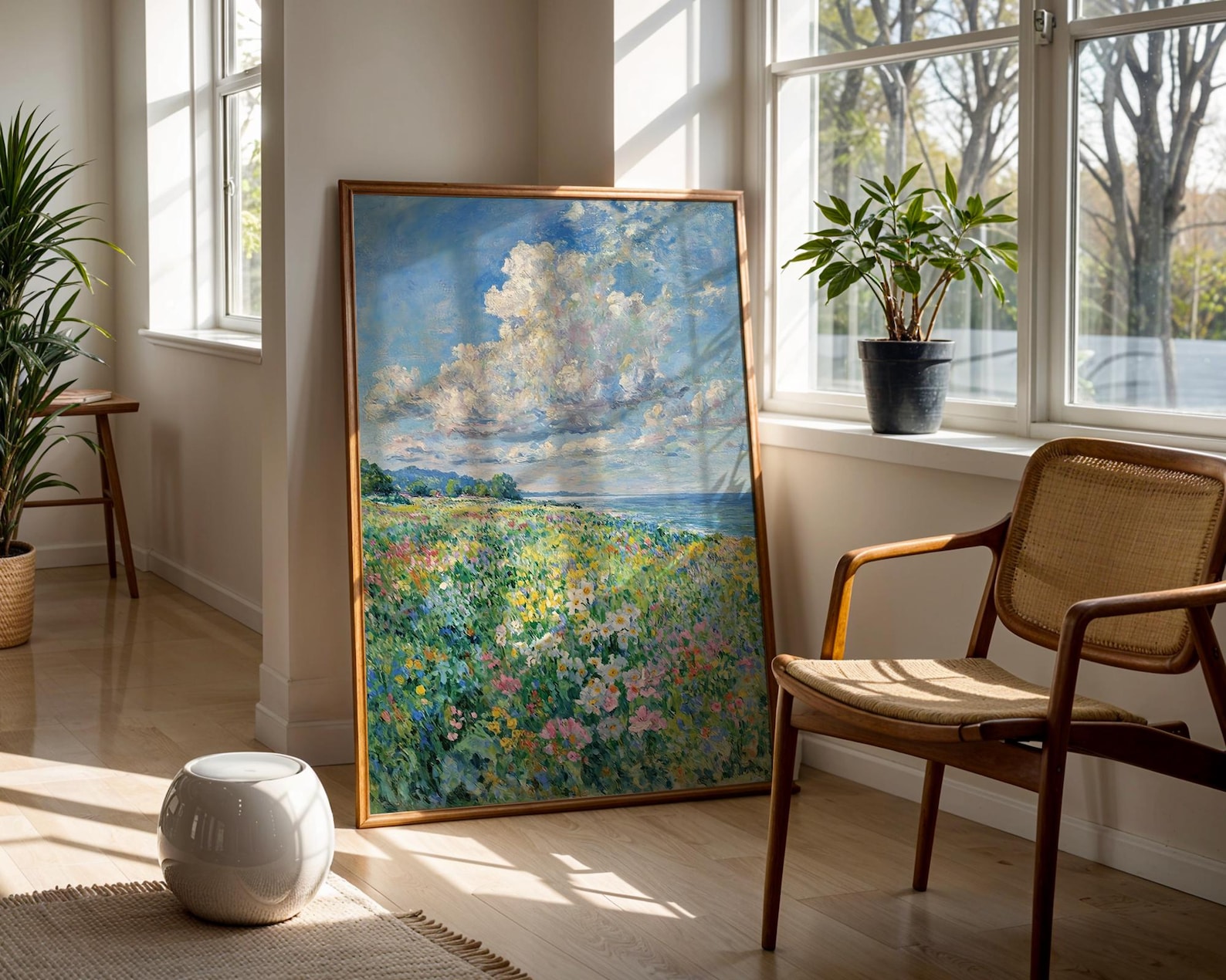 Impressionist Wildflower Meadow Seascape, Monet Print Style, Floral ...