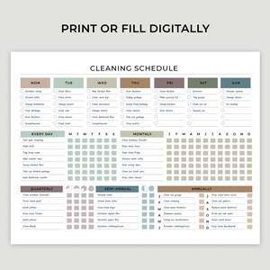Cleaning Schedule: Daily Routine Planner for Goodnotes, Notability ...