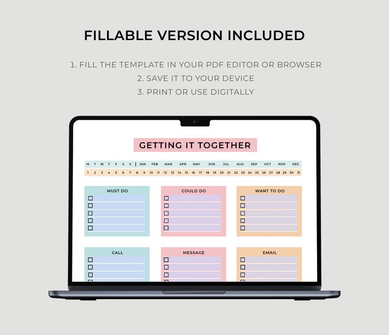 Brain Dump Template, to Do List Printable, ADHD Daily Planner ...