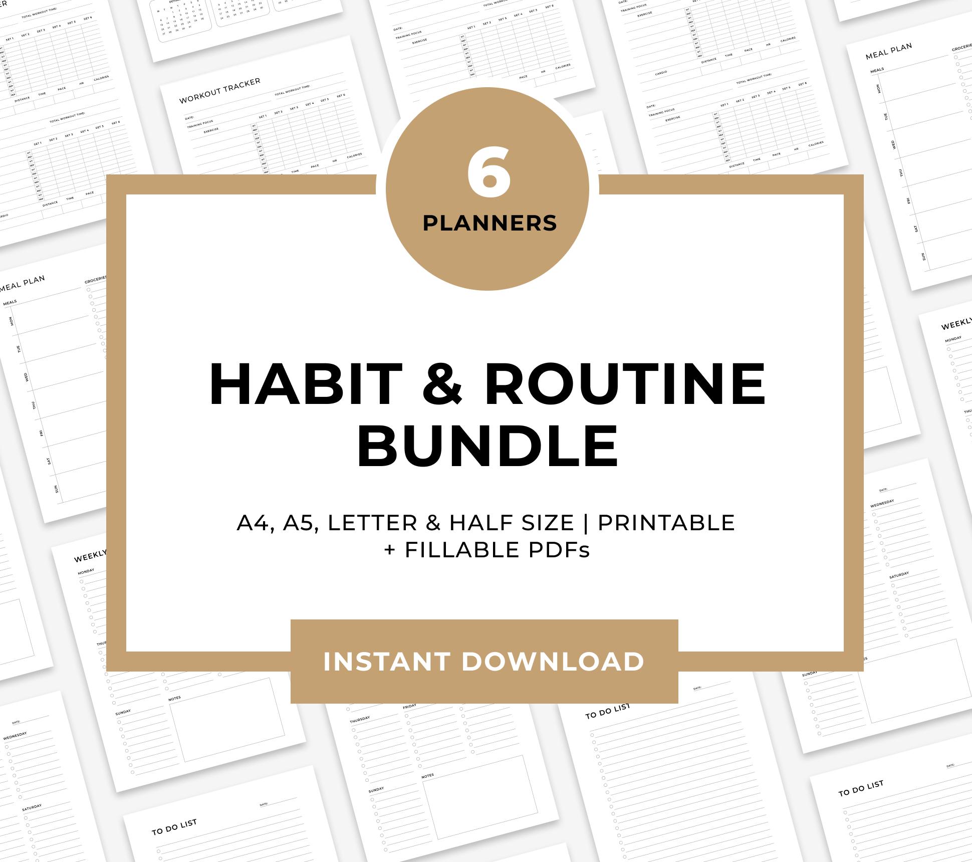 Habit & Routine Lists Bundle Printable, A4/a5/letter/half Letter ...