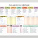 Editable Cleaning Schedule: Colorful Chores Chart (digital Download PDF ...