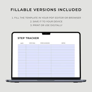 Step Tracker Printable, Step Log, Walking Journal, Exercise Log, Health ...