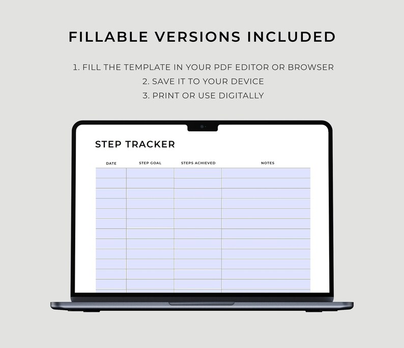 Step Tracker Printable, Step Log, Walking Journal, Exercise Log, Health ...