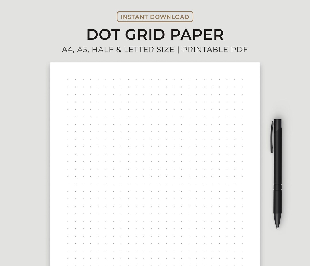 Dot Grid Paper Printable, Writing Paper, Blank Notes, Study Note ...