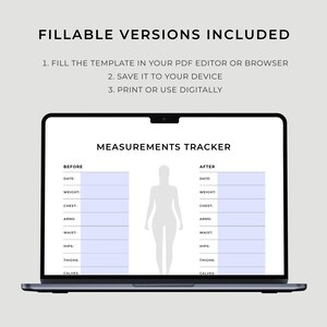 Body Measurements Tracker: 8 Week Fitness Progress Sheet (printable PDF ...