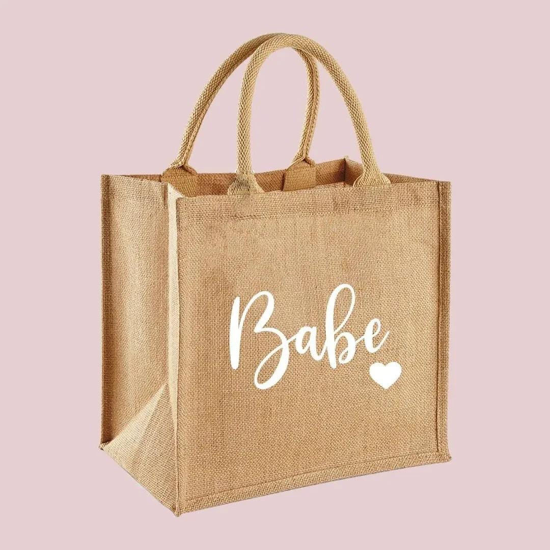 Personalised Natural Jute Bag - With Symbol - Etsy