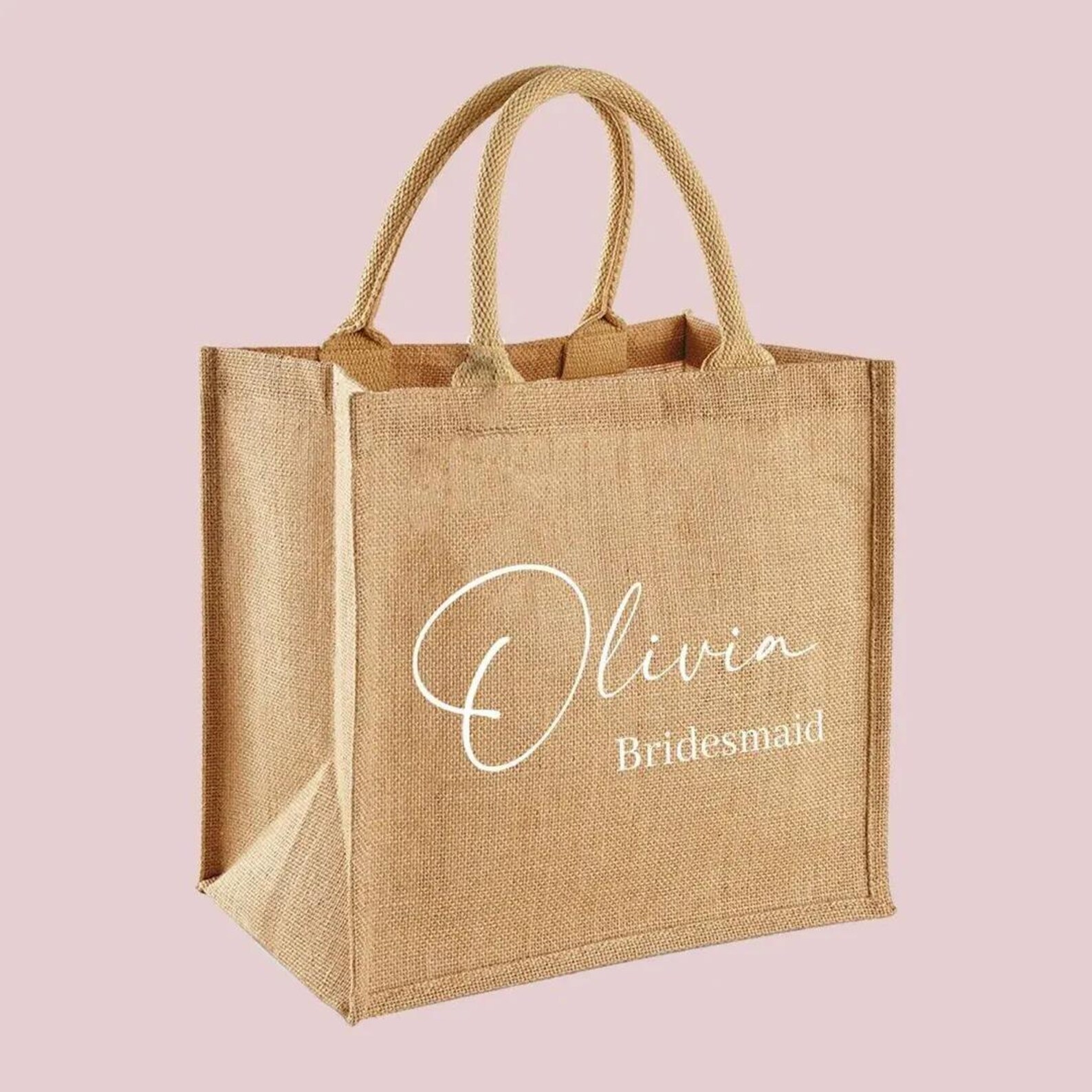 Personalised Natural Jute Bag - With Symbol - Etsy