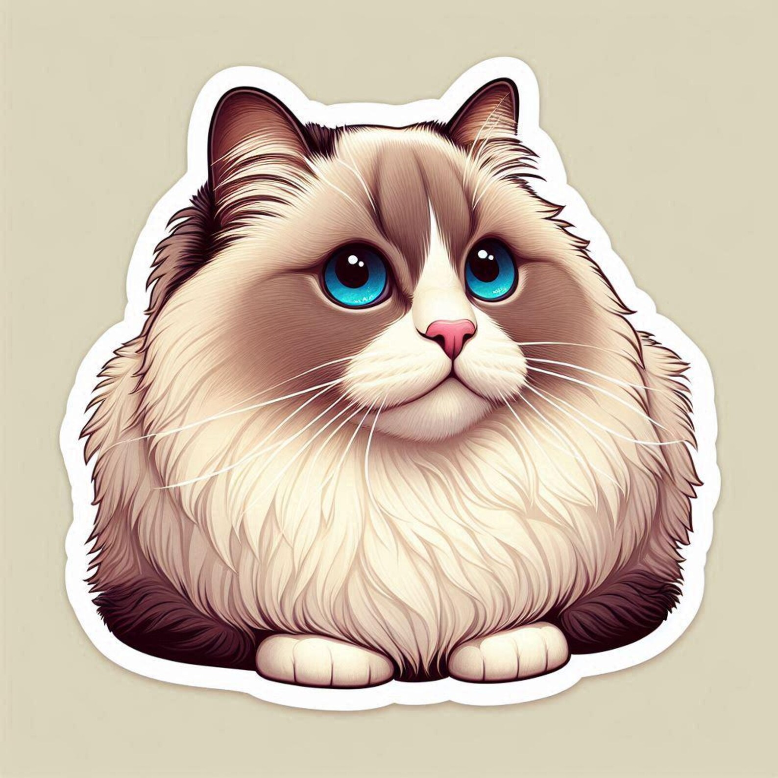 Ragdoll Cat Sticker, Cute Ragdoll Cat Decal for Cat Lovers, Waterproof ...