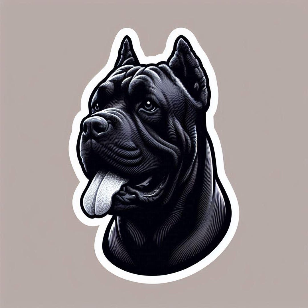 Cane Corso Dog Sticker, Majestic Cane Corso Decal for Dog Lovers ...
