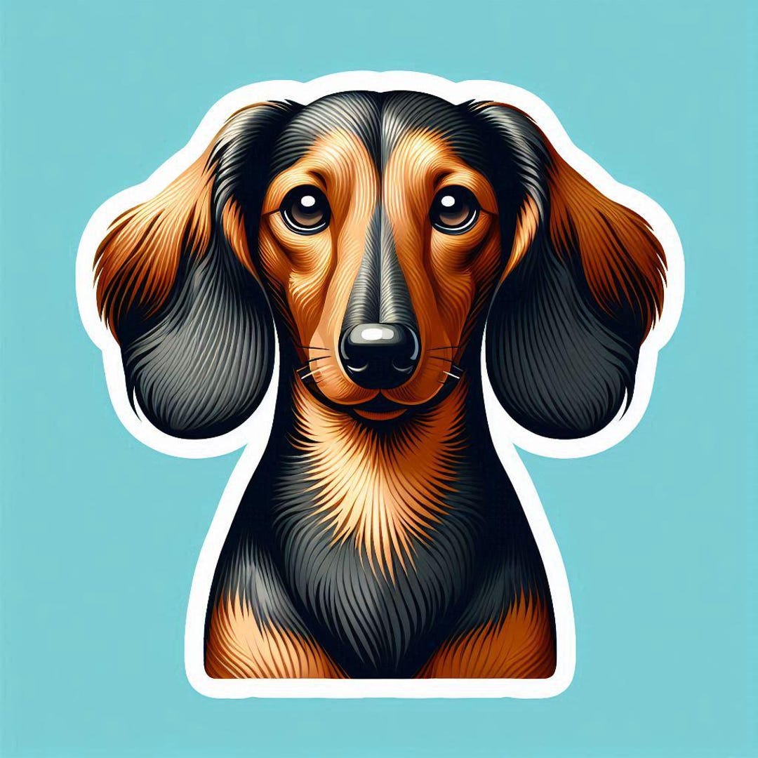 Dachshund Dog Sticker, Adorable Dachshund Decal for Dog Lovers ...