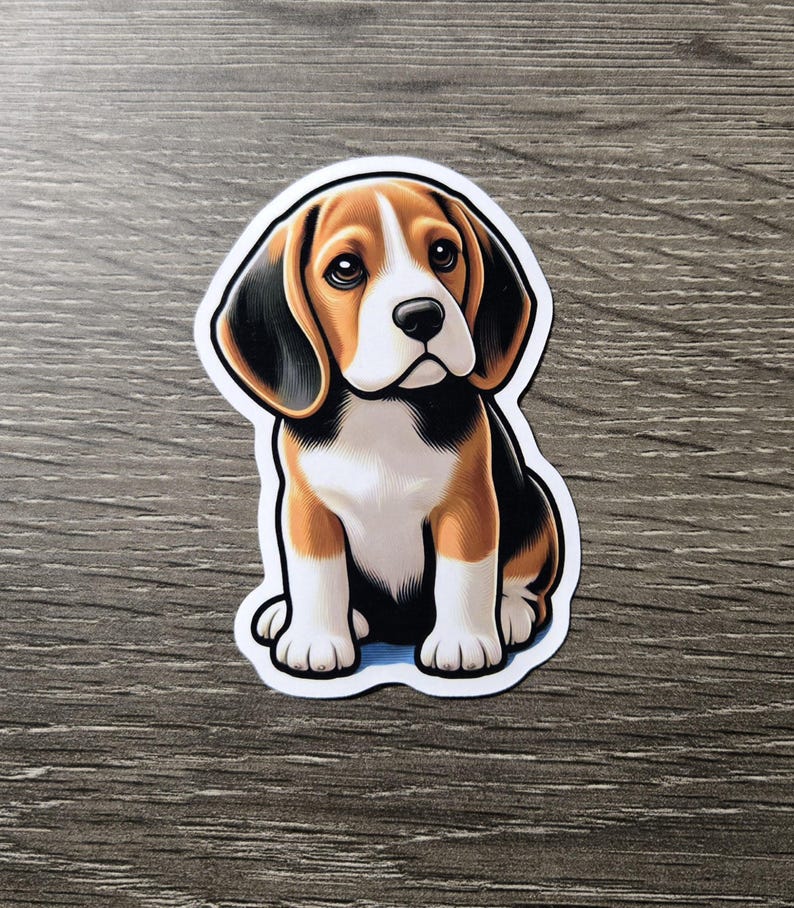 Beagle Dog Sticker, Cute Beagle Decal for Dog Lovers, Beagle Sticker ...