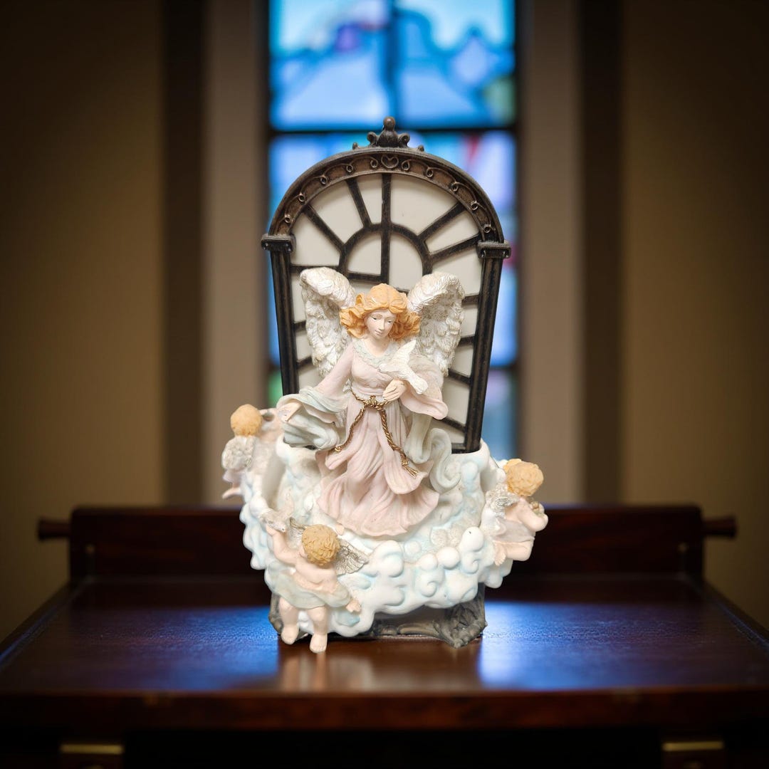 Cherub Music Box - Vintage Avon Figurine Decor - Etsy