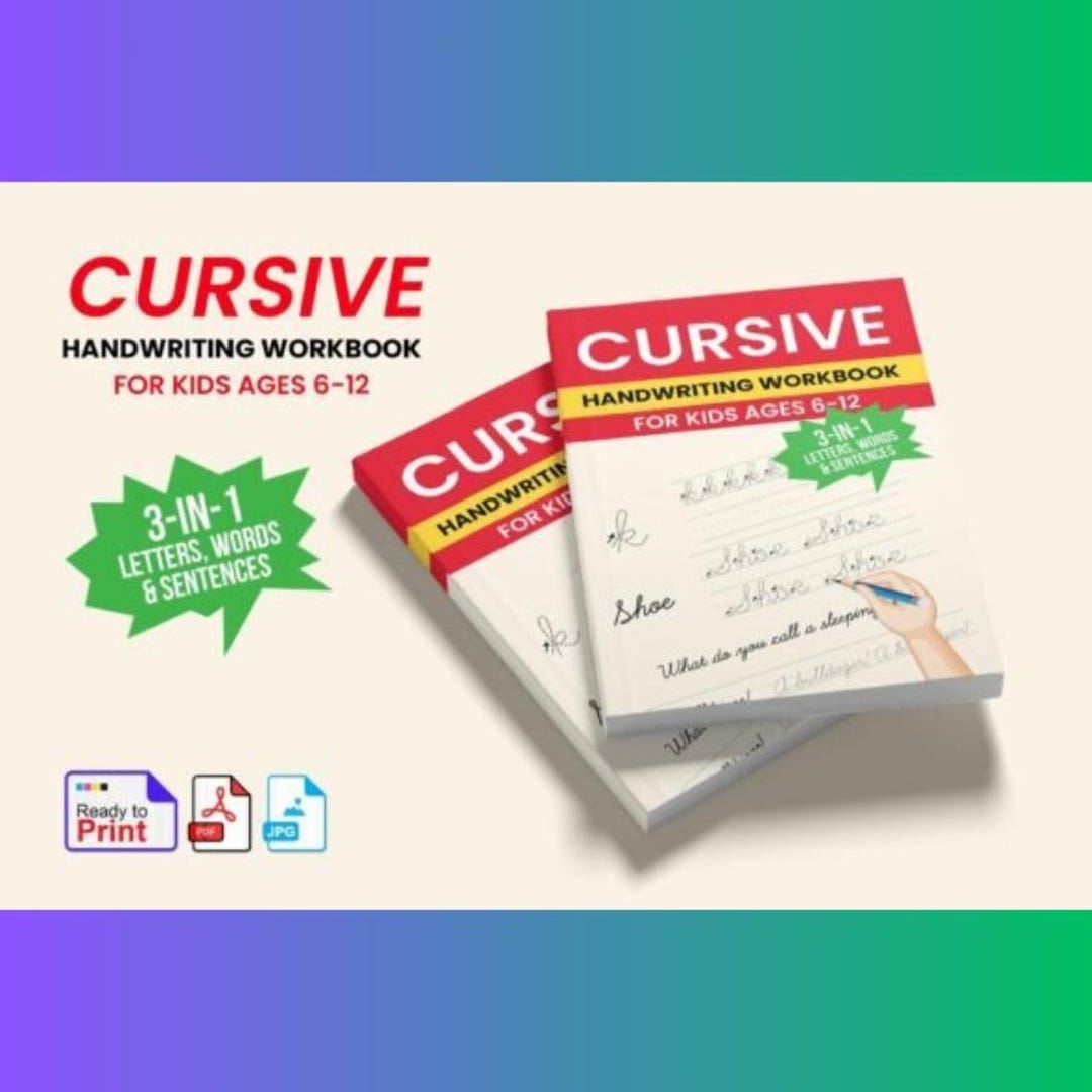 Laugh and Learn Cursive + 2 FREE Fonts - 91-page Workbook & Bonus ...
