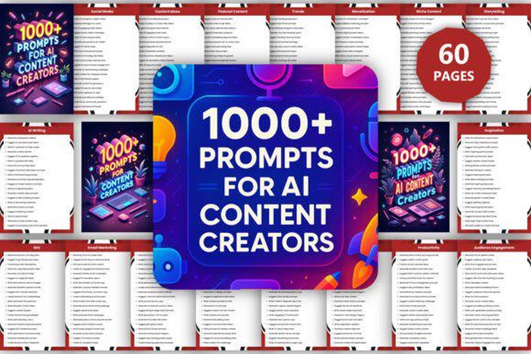Ultimate AI Prompt Book: 1000+ Prompts for Content Creators (clear ...