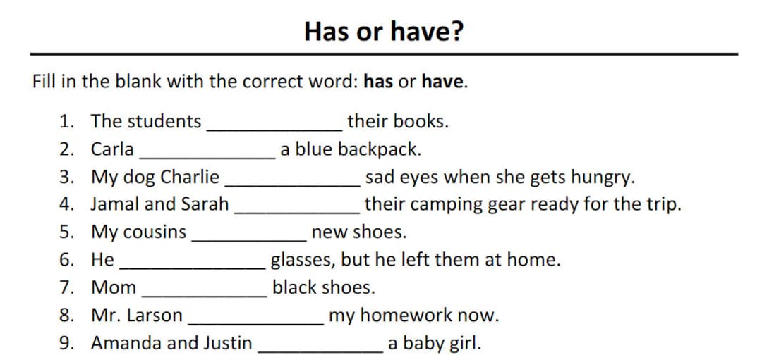 Grammar - Has or Have? Speech Therapy Materials - Subject Verb ...