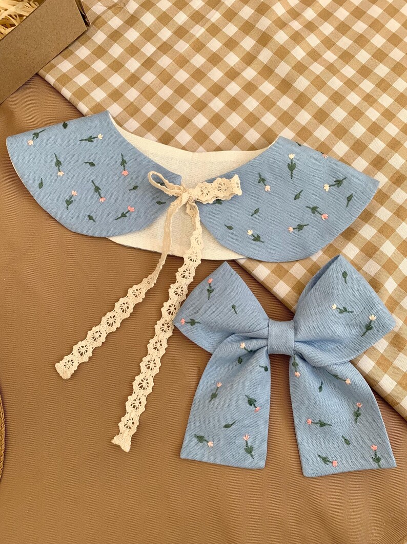 Embroidered Peter Pan Collar, Detachable Collar for Girls, Removeable ...