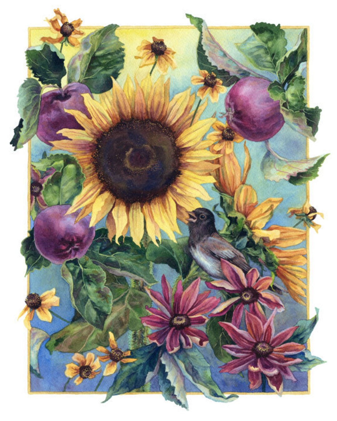 Fine Art Print of Original Watercolor Painting September Song - Etsy