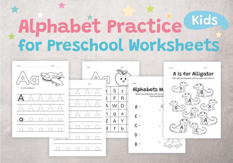 Alphabet Tracing & Matching Workbook: Fun Coloring and Letter ...
