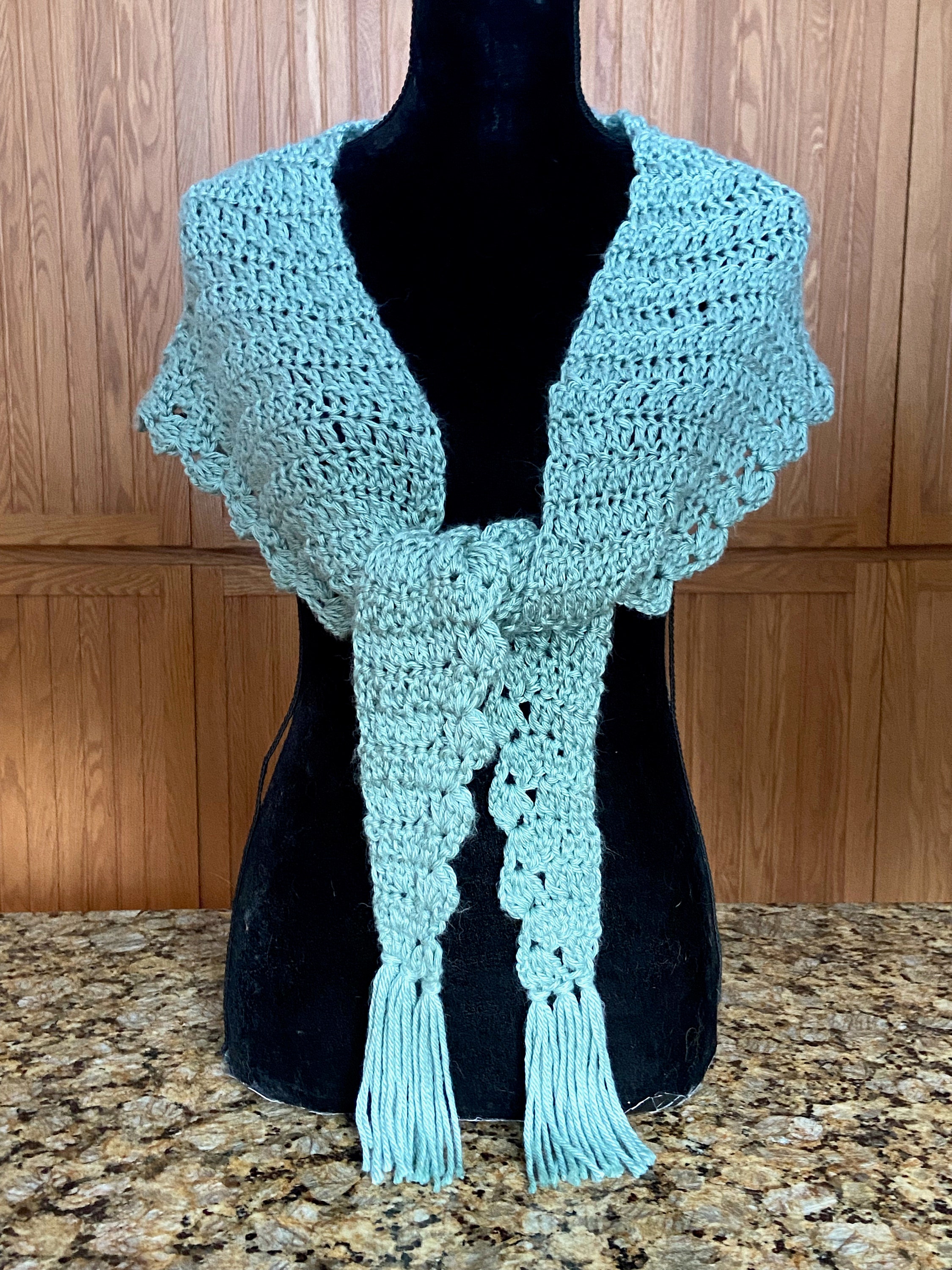 Dew Drop Baktus Crochet Scarf ~ Kerchief-style Wrap or Shawlette! - Etsy