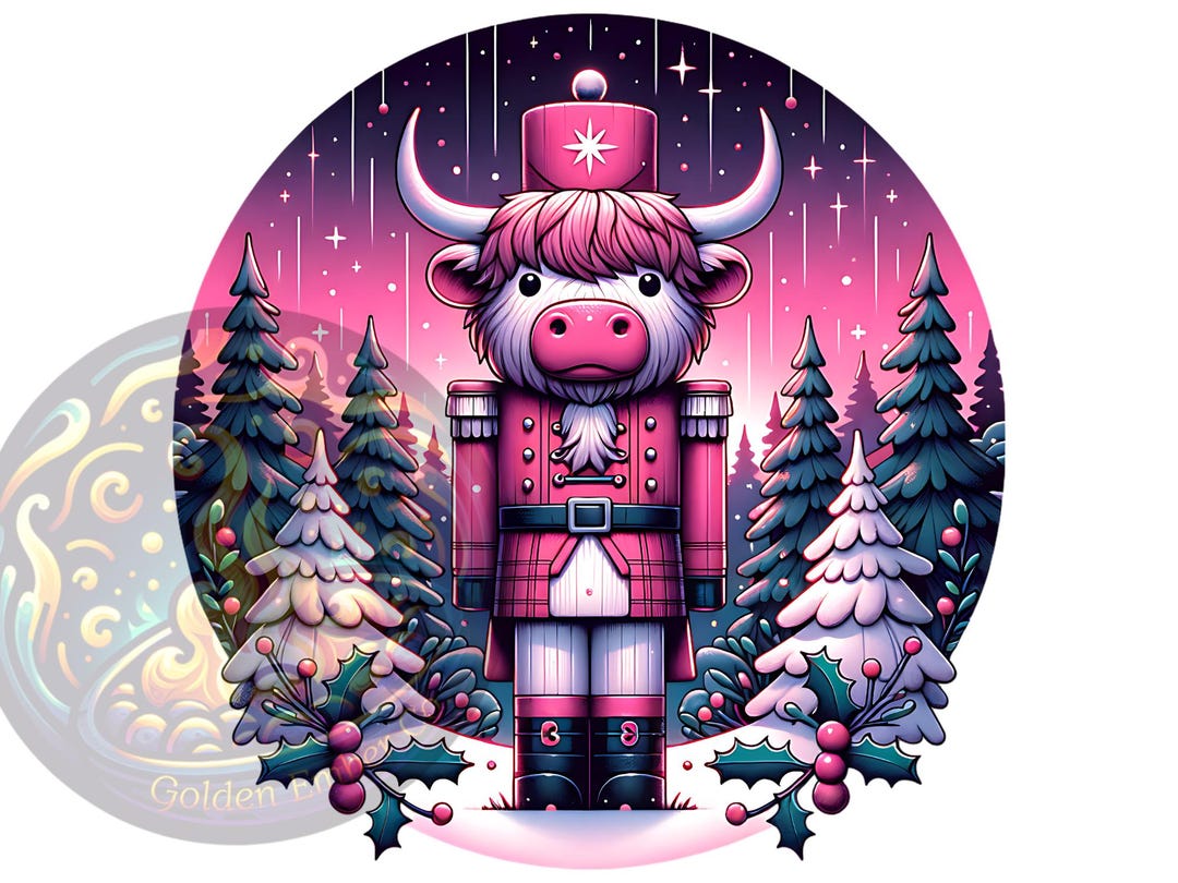 Highland Cow Nutcracker Png Winter Clipart Shirt Sublimation Design ...