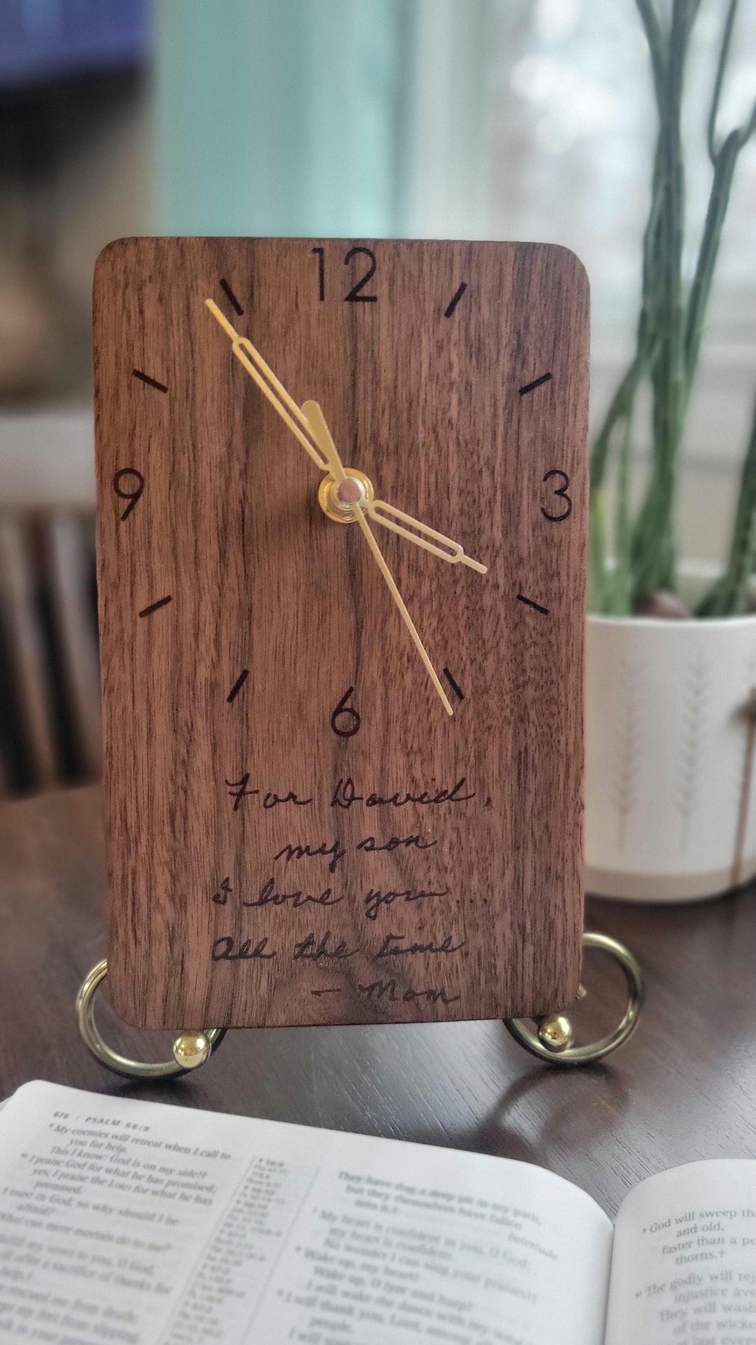 Wooden Desk Clock - Customizable, Personalized, Wedding Gift ...