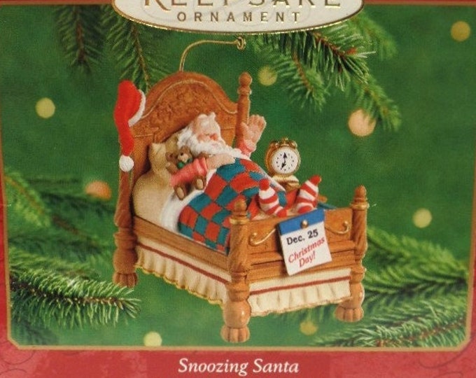 Hallmark Snoozing Santa Christmas Ornament 2001 New NRFB - Etsy