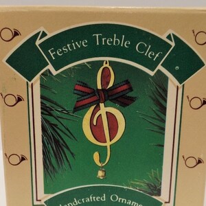 Hallmark Festive Treble Clef Christmas Ornament 1986 NOS Christmas ...
