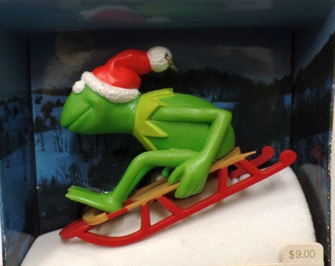 Hallmark "kermit the Frog" Christmas Ornament 1981 Kermit on Snow Sled ...