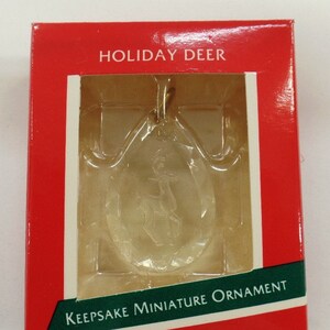 Hallmark Holiday Deer Miniature Christmas Ornament 1989 NOS Feather ...