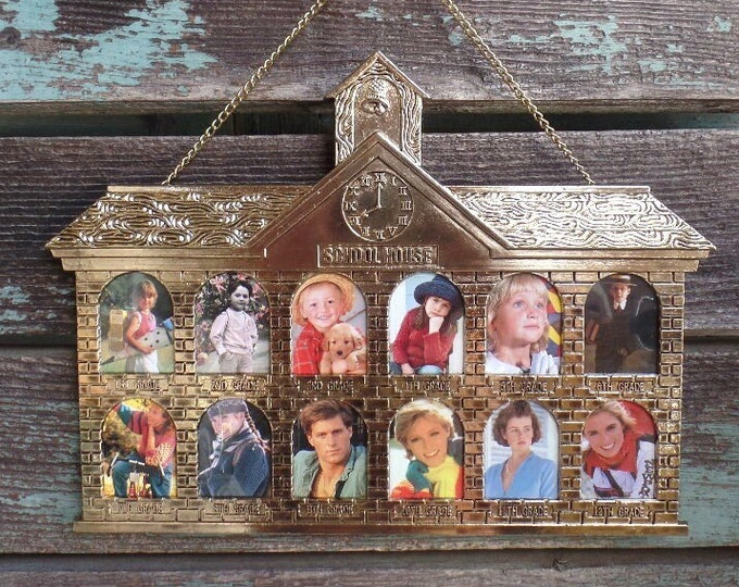 Vintage Solid Brass School House Picture Frame School Linco Photo ...