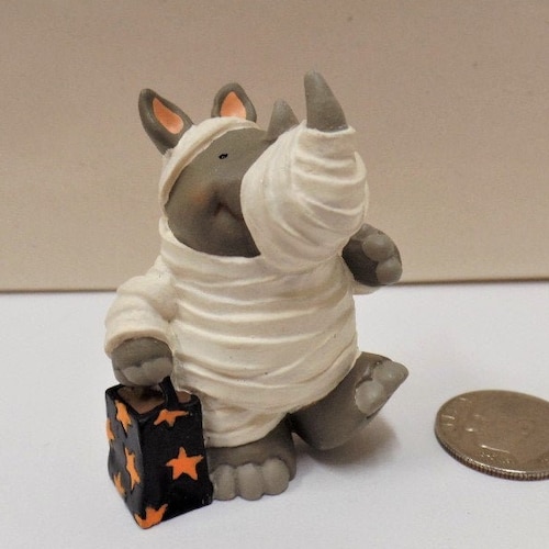 Vintage Hallmark Rhino Mummy Halloween Merry Miniature 1995 - Etsy